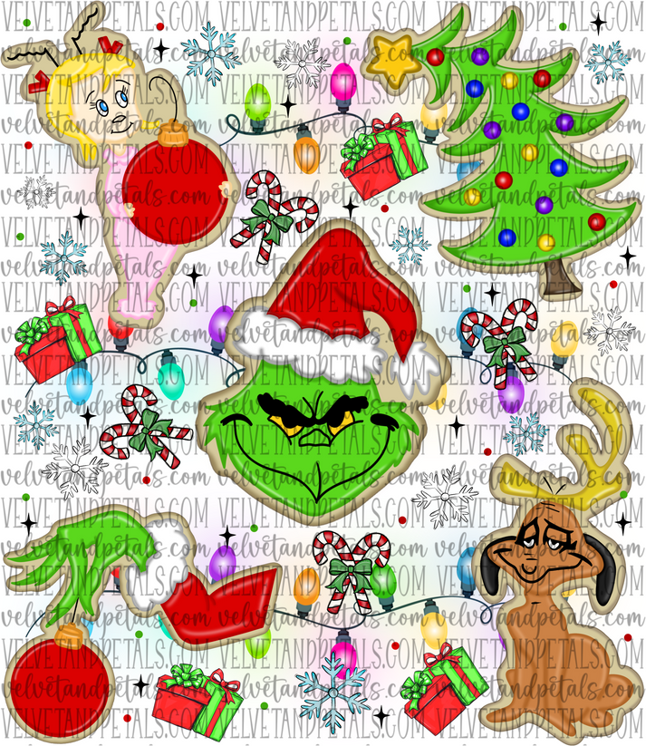 Grinch Cookie Collage – Velvet And Petals