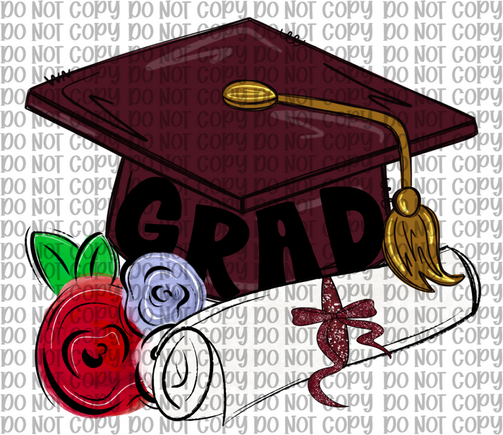 Maroon Grad Cap – Velvet And Petals